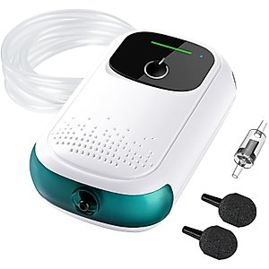 KEDSUM Aquarium Air Pump, USB Rechargeable Fish Aerator Pump with Accessories for 0-60 Gallons, Portable Fish Tank Bubbler, Used for Outdoor-Fishing, Power Outages and Emergency