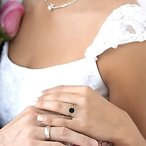 3 ct Round Cut Solitaire Natural Black Onyx Excellent Engagement Bridal Promise Anniversary Ring 18K Yellow Gold Size 5.75