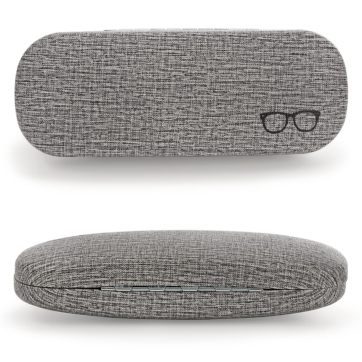 Hedume 12 Pack Hard Shell Eyeglasses Case, PU Linen Pattern Large Glasses Case, 4 Colors Unisex Portable Glasses Protection Case