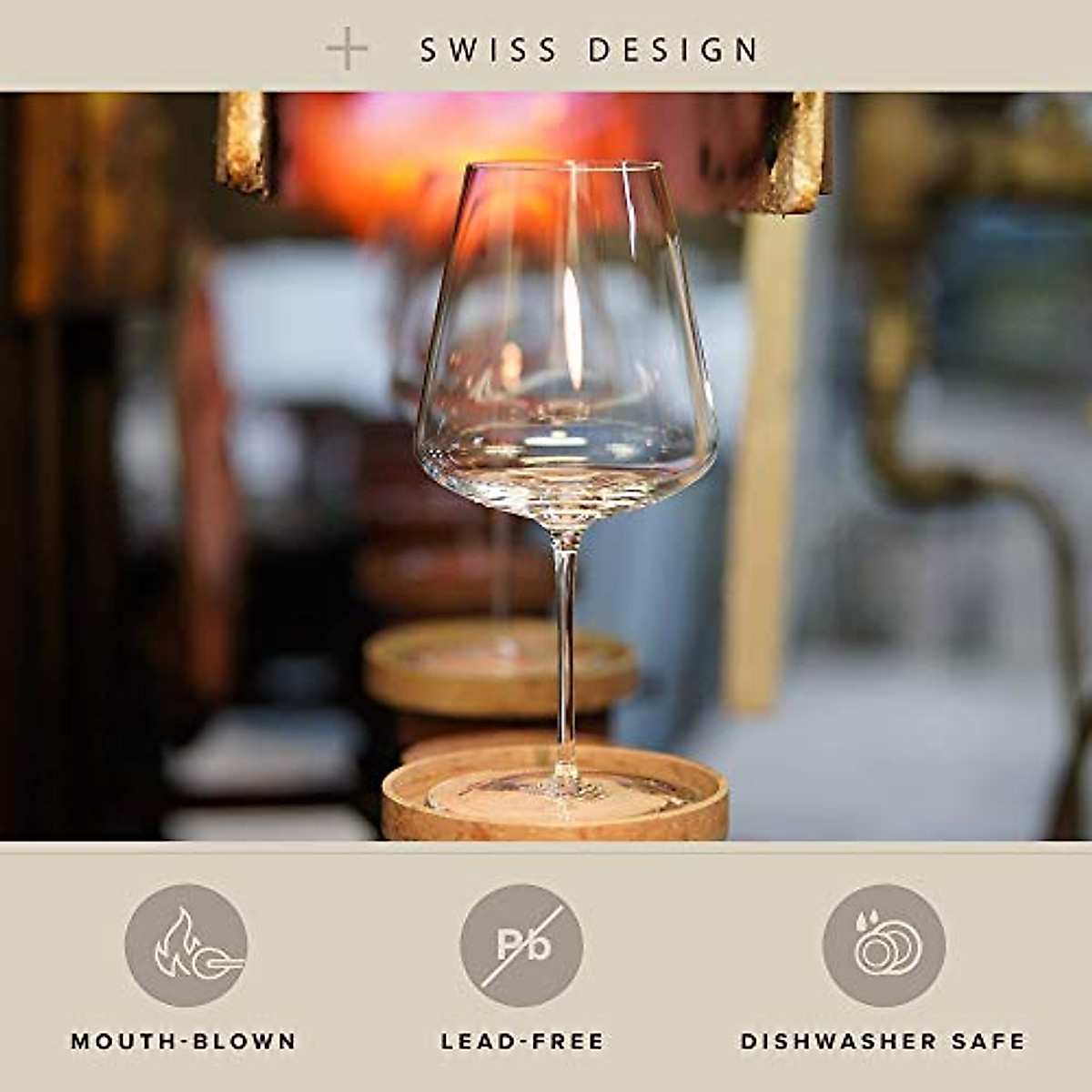 Grassl 1855 Wine Glass, Set of 2 Hand-Blown Crystal Wine Glasses for Red Wine like Bordeaux and Cabernet