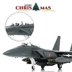 NUOTIE Classic American Eagle F-15E Twin-Engine Fighter Pre-Build Model Kits 1:100 Aircraft Alloy Diecast Airplane Military Display Model Aircraft for Collection or Gift