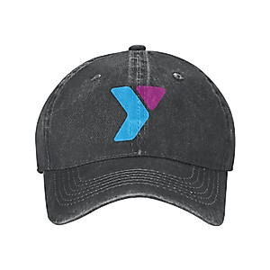Fhkzkxdzt YMCA Unisex Adjustable Leisure Baseball Hats Fashion Denim Hat Outdoor, Black, One Size
