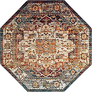 Unique Loom Isabella Collection Area Rug - Adjani (7' 10" Octagon, Multi/Beige)