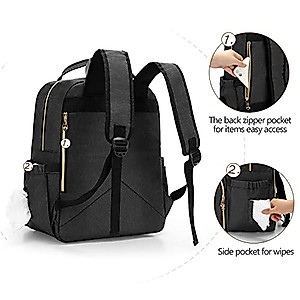 CURMIO Breast Pump Bag with Breastmilk Cooler Bag Compatible for Spectra S1, S2, Medela, and 4 5-Ounce Baby Bottles, Breast Pump Backpack with Laptop Sleeve for Working Moms, Black