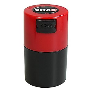 Vitavac - 5g to 20 grams Vacuum Sealed Container - Red Cap & Black Body