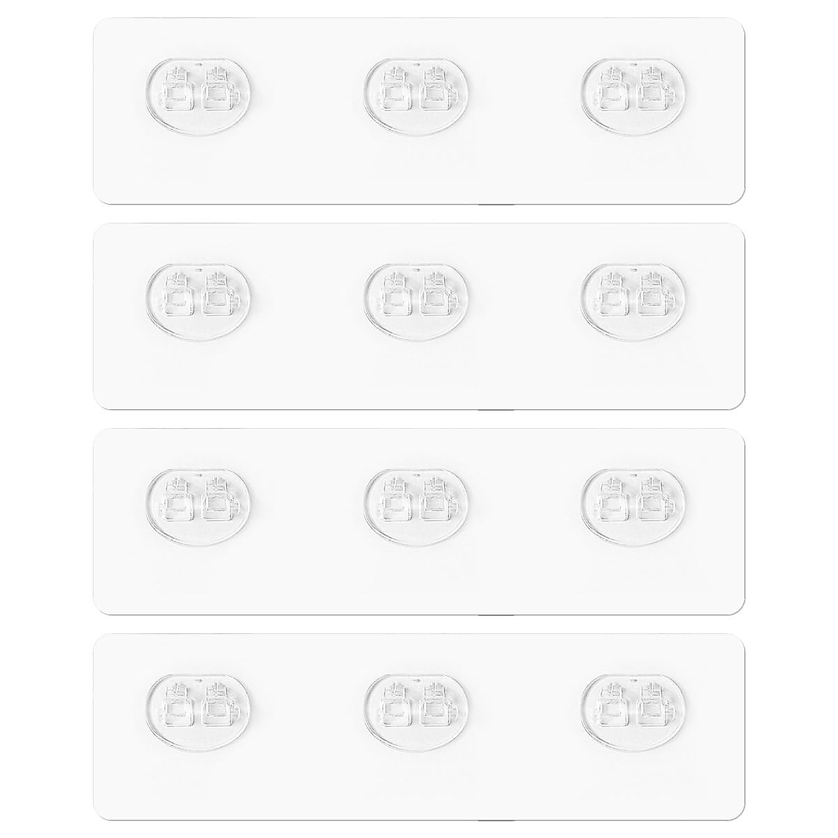 Quadafy 4 Pcs Corner Shower Caddy Adhesive Replacement Hook, No Drilling Strong Transparent Adhesive for Shower Caddy, Bathroom Storage Shelves, Kitchen Racks, Wall Mount Sticker Strips Pads