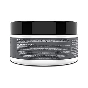Uncle Jimmy Beard Softener, Conditioning Balm for Men | Hydrates, Smooths, Adds Shine & Tames Flyaway Hair | Made With Shea Butter, Honey 2 Fl Oz