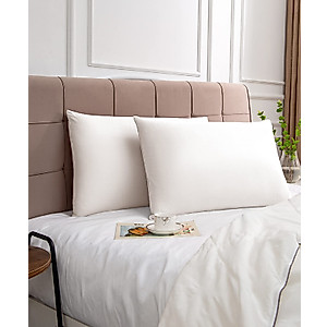 Warmstar Cotton Pillow Cases Standard Size Set of 2, 600 Thread Count Pillowcases 20x26 Inches, Soft Long Staple Cotton Pillowcases Breathable with Envelope Closure,White