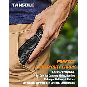 TANSOLE TAN SOLE Pocket Folding Knife with Pocket Clip for outdoor camping survival hunting (T-301)