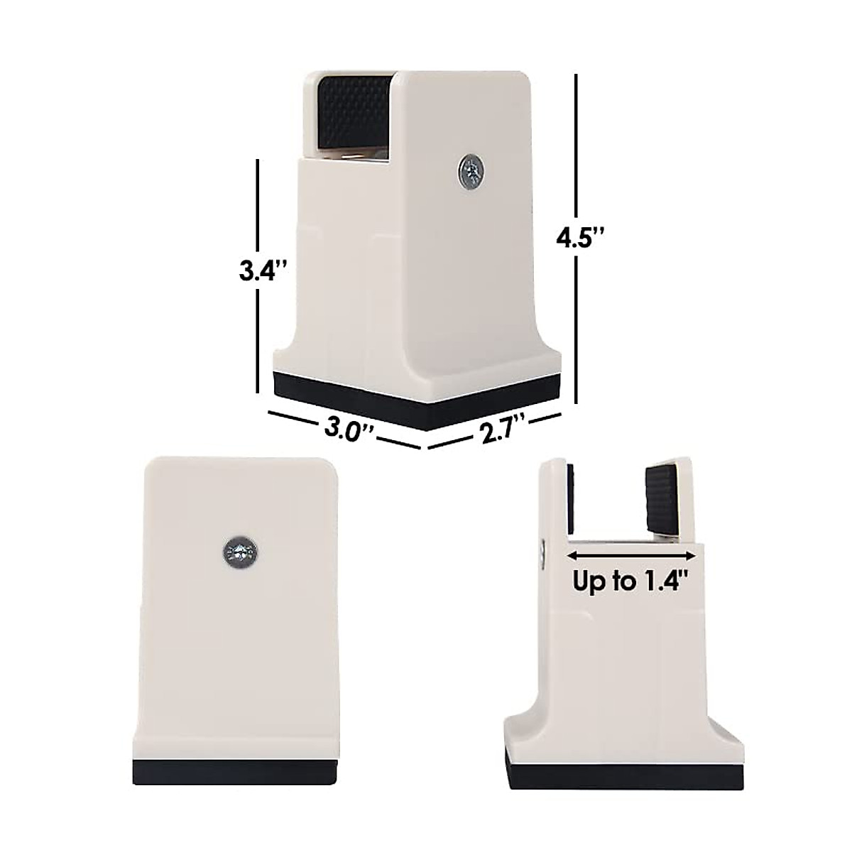 Affogato Bed Risers, Adjustable Furniture Risers with Screw Clamp, 4 Pack Heavy Duty Furniture Risers 3.4 Inch for Chairs, Desk, Cabinet, Sofa, Fit Leg Diameters 0-1.4”, Support Up to 5000lbs (White)