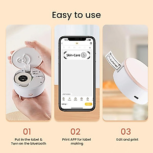 vretti HP3 Label Machine Maker with Tape, Portable Thermal Mini Label Printer, Bluetooth Wireless Connection for Storage,Home,Office