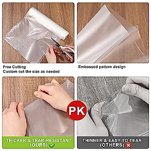 Frienda 8 Pack Vacuum Food Sealer Bags Rolls Heavy Duty Storage Bags for Food Sous Vide Bags Food Vac Bags for Food Storage, Meal Prep, or Sous Vide (11 inch x 20 ft)