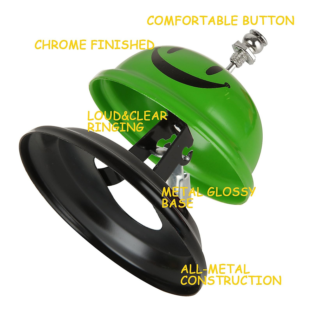 ABuff 7 Pack Desk Bell Call Bell, 3.3 Inch Metal Anti-Rust Ringing Service Bell, Big Button Desk Bell for Service, Hotels, Schools, Restaurants, Hospitals, Reception and Pet Dog Training, 7 Color