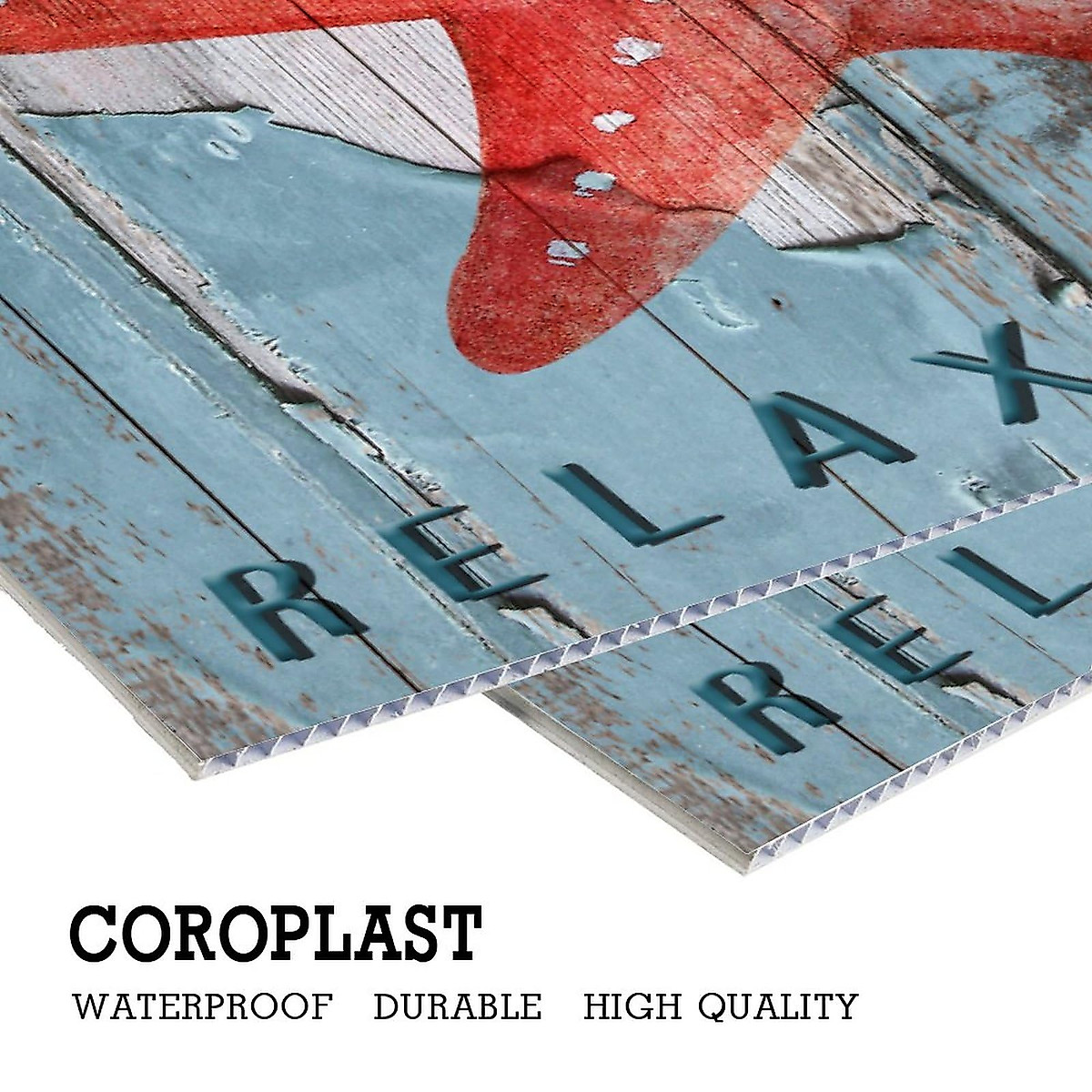 Ocean Nautical Beach Theme Underwater Starfish Yard Sign 12x18 Inch Sea Animal Turtle Octopus Crab Customized Lawn Signs with Stakes for House Rent Outdoor Decoration