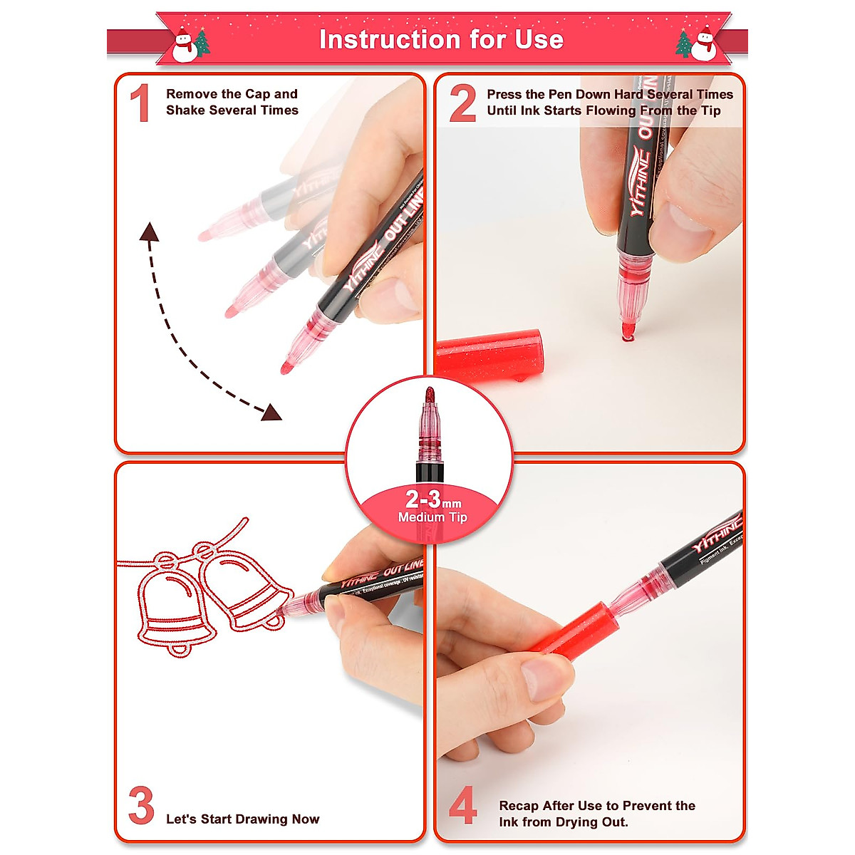 Shimmer Markers Metallic Outline Pens, 12 Glitter Markers for Tween Girls Christmas Gifts Birthday Stuff 4-18, Stocking Stuffers for Kids, Teen Girl Gifts Trendy Stuff, Cool Art Craft Supplies Kit