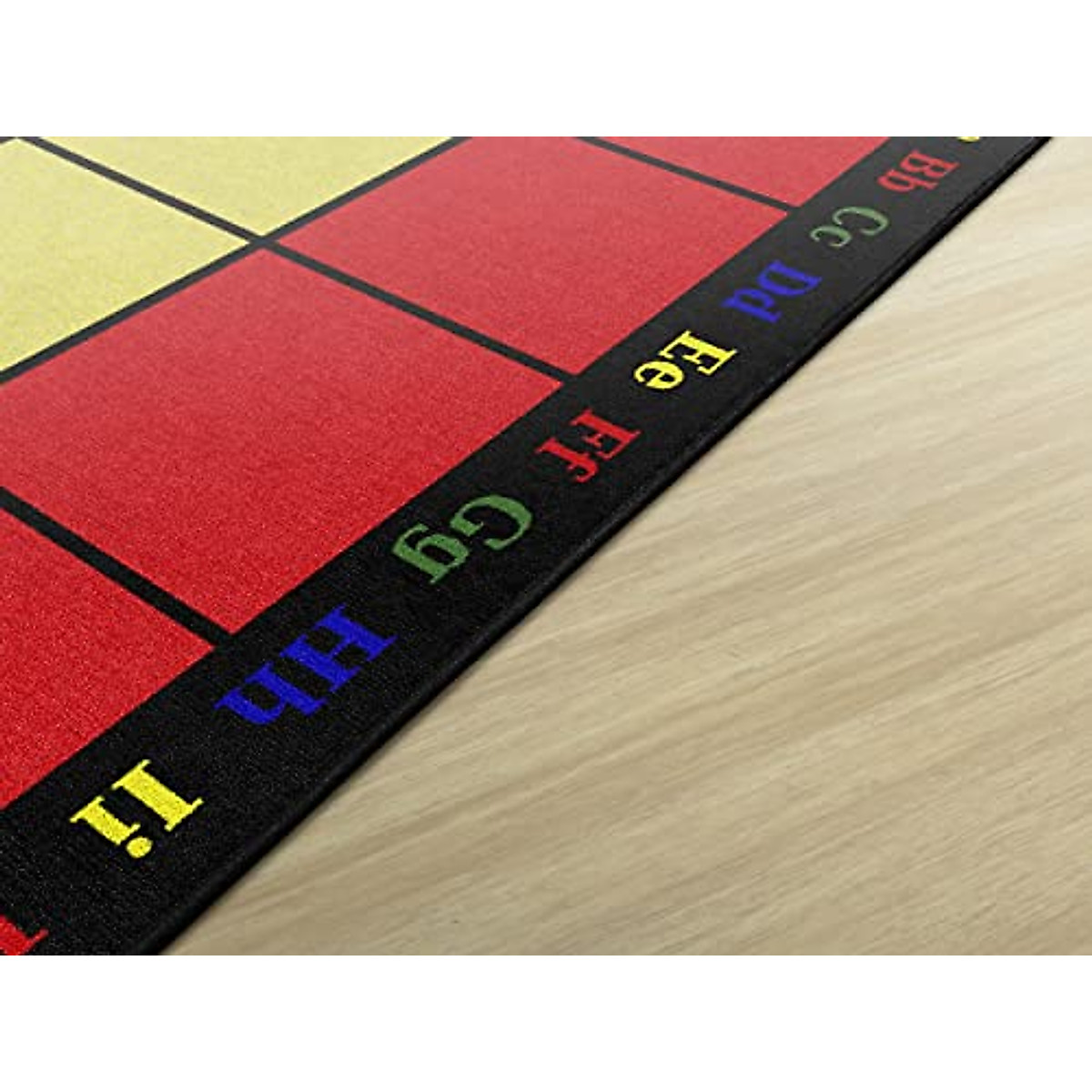 Flagship Carpets Learning Grid Colorful Numbers and Letters Kids Seating Area Rug for Classroom, Play Area Mat, Home Learning or Kids Room Carpet, 5'10" x 8'4", Seats 24