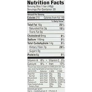 KIRKLAND SIGNATURE Nut Bars 30Count (2.64 Lbs), 42.3 Oz (096619215607)