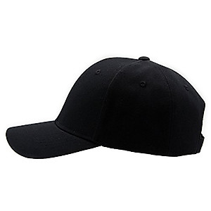 Baseball Cap Hat Men Women - classic adjustable plain blank, BLK