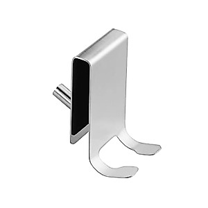 JiGiU Over Shower Glass Door Hook, 4 Pack Over Door Hooks for Shower Door Silver 304 Stainless Steel Rack Hooks Brushed Nickel Over The Door Hanging Shower Squeegee Hook No Drill for Bathroom