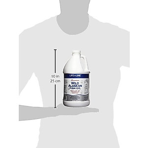 Life Line Pet Nutrition Wild Alaskan Fish Oil Omega-3 Supplement for Skin & Coat – Supports Brain, Eye & Heart Health in Dogs & Cats, 66oz