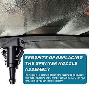 AUCELI Windshield Washer Hose Kit 22 Pcs Set, 4M Washer Fluid Hose, 6 Pcs Hose Connectors, 2 Fan Nozzles, Connect Car Water Pump and Nozzles Suitable for Most Car Windshield Fluid Tubing