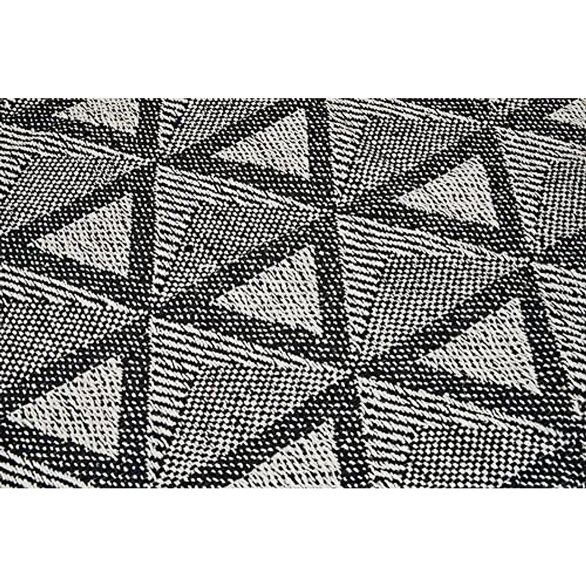 100% Cotton Throw Blanket 50x60 - Lightweight Geometric Daimond Throw Blanket Pattern - Soft Throw Blanket for Farmhouse Couch Bed Chair Indoor Outdoor Use Camping BBQ's Beaches Everyday Blanket