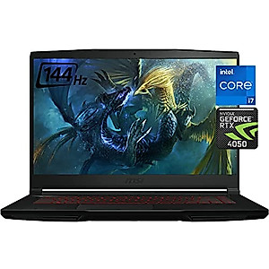 MSI Thin GF63 15.6" 144Hz Gaming Laptop Newest, Intel Core i7-12650H, NVIDIA GeForce RTX 4050, 32GB RAM, 1TB NVMe SSD, Type-C, Cooler Boost 5, Win11 +Free Accessory Bundle