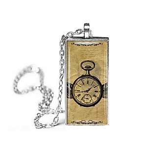 Steampunk Halloween Rectangle Pendant- Flying Watch