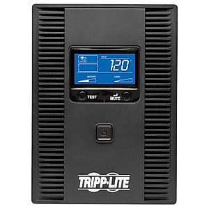 Tripp Lite OMNI1500LCDT 1500VA UPS Battery Back Up AVR LCD Display 10 Outlets 120V 810W Tel & Coax Protection USB, 3 Year Warranty & $250,000 Insurance, Black