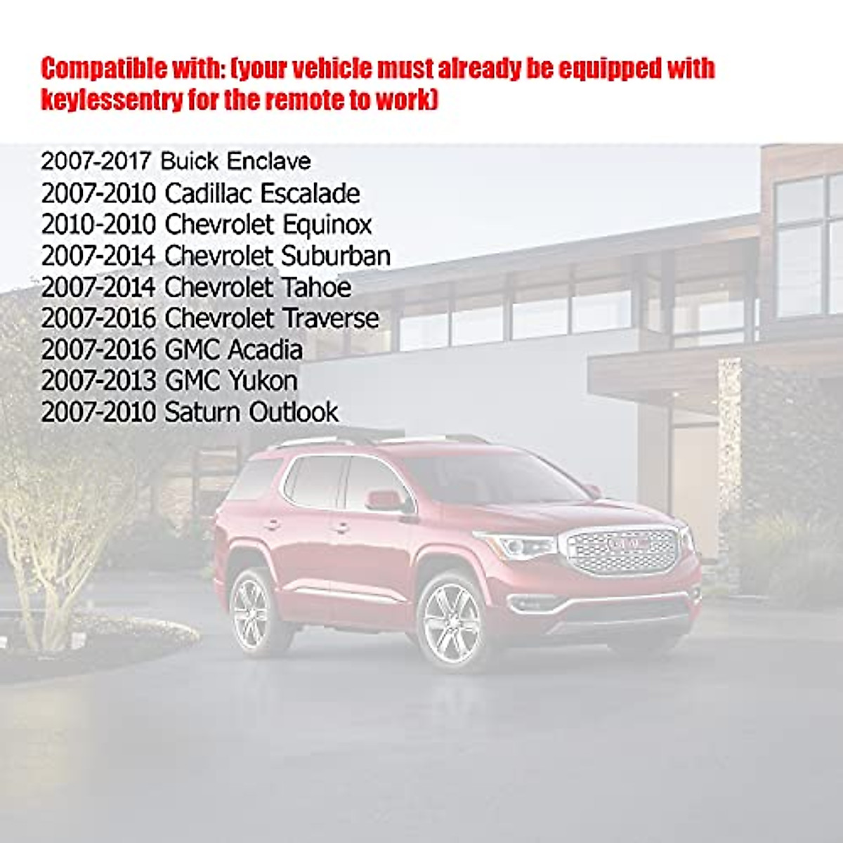 Keyless Entry Remote Control Fob for 2007-2016 Chevy Suburban Tahoe Traverse B uick Enclave Cadillac Escalade GMC Acadia Yukon (OUC60270, OUC60221) 5Btn 2 Pack