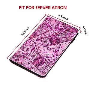 Beceere Pink Server Book, Server Books for Waitress, Server Book with Zipper Pocket, Cute Server Book, Waitstaff Organizer Waitress Book with Money Pocket and Zipper Fit Server Apron