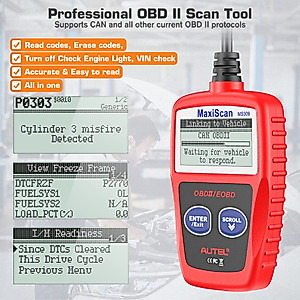 Autel OBD2 Scanner 2023 Newest MS309 Automotive Check Engine Code Reader, Check Emission Monitor Status, CAN Diagnostic Scan Tool for All OBDII Protocol Vehicles After 1996