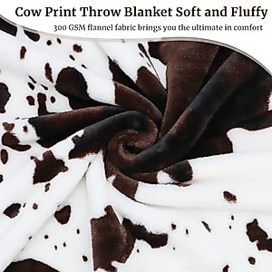 Cute Cow Print Blanket Soft Fleece Flannel Cozy Warm Plush Lightweight Throw Blanket All-Season for Couch Sofa Bed for Adults Kids Boys Teens Gift 50"x60"