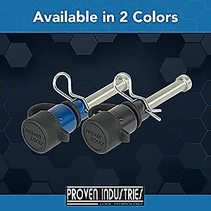 Proven Industries Model HL1 Receiver Hitch Pin Lock, Fits 2-Inch or 2 1/2-Inch Receivers, Made in The USA, (Black)