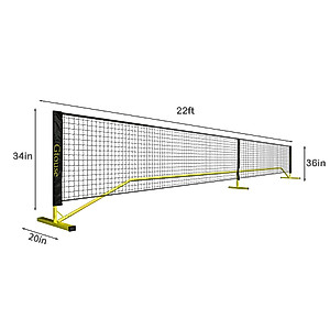 Portable Pickleball Net Outdoor, 22 FT Pickleball Net Regulation Size with Carrying Bag, Pickleball Nets System with Interlocking Metal Frame and Strong PE Net for Driveway