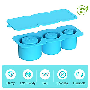 Ice Cube Tray for Cup, 3 Hollow Cylinder Ice Cube Molds, 3 in 1 Silicone Ice Cube Molds With Lid for 30-40 oz Tumbler Cup, Ice Cube Trays for Chilling Cocktails, Whiskey
