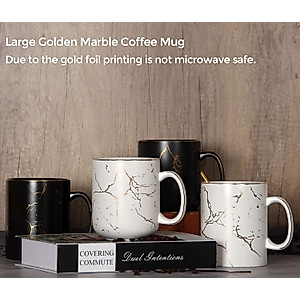 harebe 24 OZ Ceramic Extra Large Black Coffee Mug with Handle,Oversized Hot Tall Latte Mugs,Dishwasher Safe Big Capacity Giant Mug for Men Women