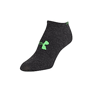 Under Armour Women's Essential No Show Socks, Multipairs, Heather/Assorted Colors (6-Pairs), Medium