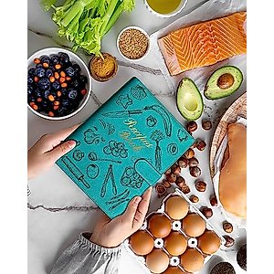 molekaus Recipe Book ，Blank Recipe Book to Write in Your Own Recipes，Recipe Notebook for Family Cooking， Removable Hardcover 7" x 10"Recipe Journal with 160 Pages-green