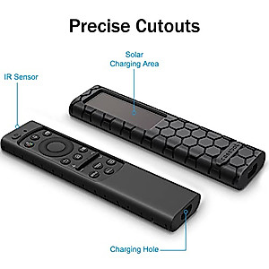 Fintie Protective Case for Samsung Smart Solar Cell Remote Control 2022 BN59-01385 BN59-01386 BN59-01391, Light Weight Kids-Friendly Anti Slip Shockproof Silicone Cover, Black