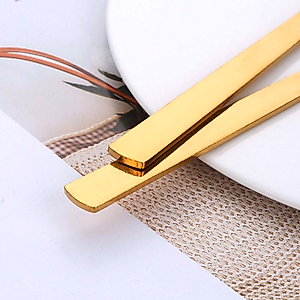 7.9-Inch Dinner Knives Pack of 12 for Restaurant Home Catering, BUY&USE Gold Stainless Steel Cutlery Set