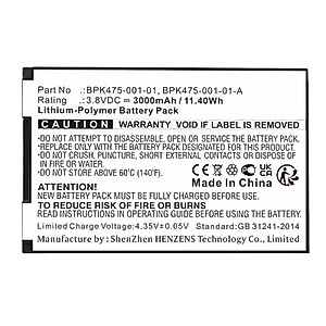 Synergy Digital Credit Card Reader Battery, Compatible with VeriFone M435-003-04-NAA-S Credit Card Reader, (Li-Pol, 3.8V, 3000mAh) Ultra High Capacity, Replacement for VeriFone BPK475-001-01 Battery