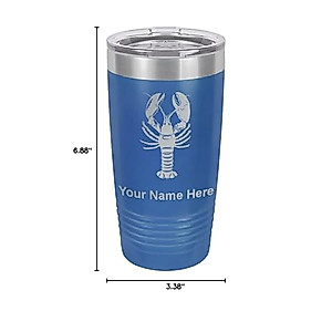 LaserGram 20oz Vacuum Insulated Tumbler Mug, Lobster, Personalized Engraving Included (Dark Blue)