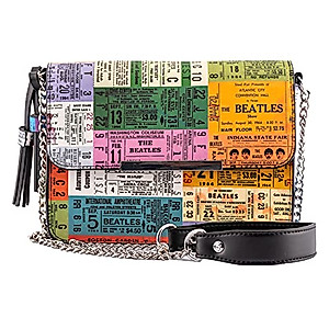 Loungefly The Beatles Ticket Stubs Pattern Crossbody Purse