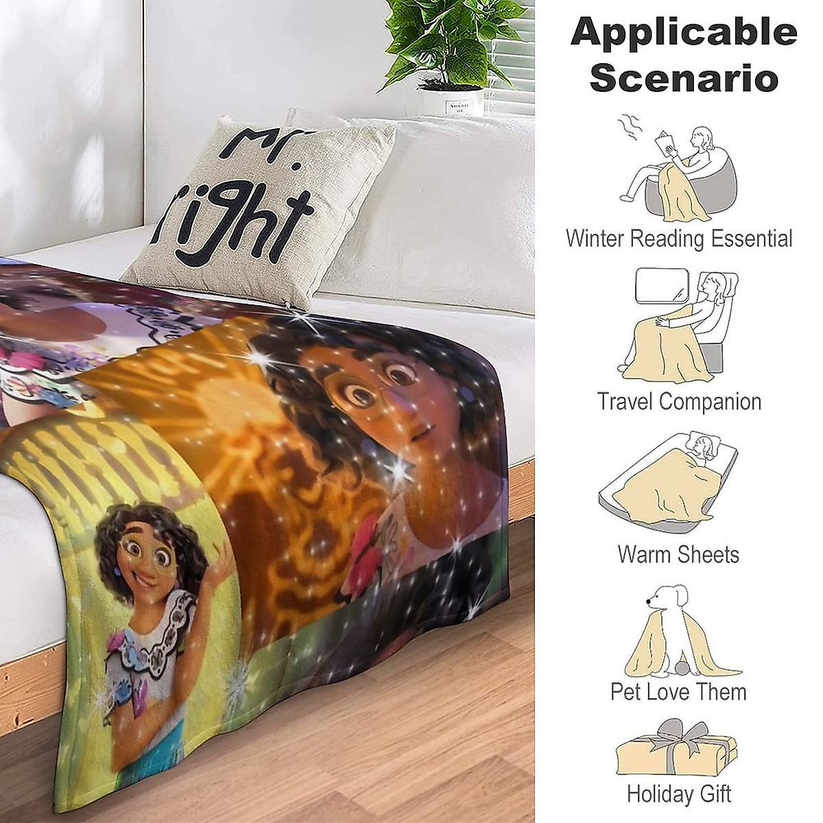 Blanket Lightweight Throw Blankets for Couch Sofa Trave Camping Soft Warm Flannel Cozy Fleece Throw Blanket for Carnival Easter Christmas Birthday 40"x50"