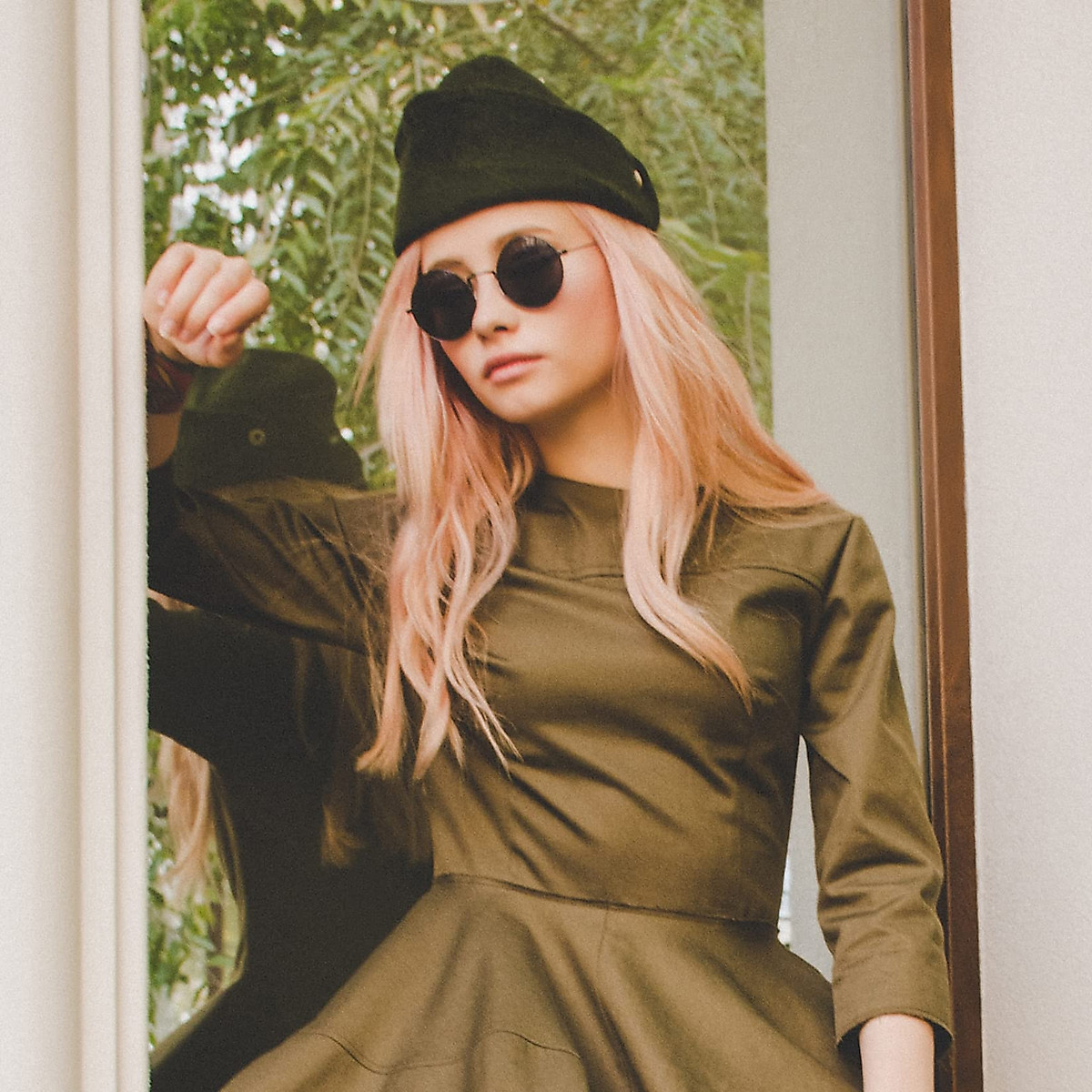 Joopin Polarized Round Sunglasses Circle Sun Glasses UV Protection Circular Shades for Men Women Small Sunnies Costume (Black Simple Packaging)