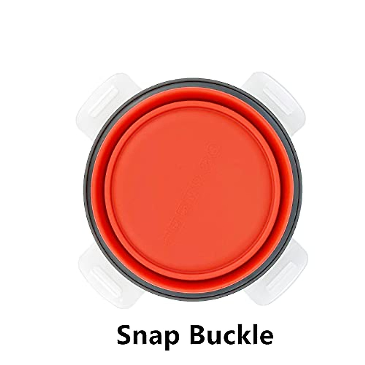 CCyanzi 3piece Round Collapsible Bowl with Lids, Silicone Food Storage Containers, Microwave & Freezer Safe, Space Saving for Kitchen Cabinet and Camping Backpack,(Red Gray)