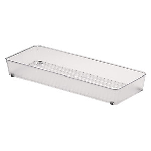 Spectrum Diversified Hexa 6" x 15" x 2" Buildup-Resistant Kitchen & Bathroom, Easy-to-Clean Kitchen Utensil Drawers, Desk Organizer Tray, 6 x 15, Clear Frost