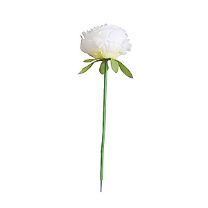 Eternal Blossom Silk Peony Bouquet, 5 Artificial Bouquets Bridal Bouquet Wedding Party Flower Home Garden Decoration (White)