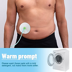 56 Pack G Tube Button Covers G Tube Pads Holder Peritoneal Abdominal Feeding Tube Supplies Soft Absorbent Cotton Pads Nursing Pads Peg Tube Accessories, White, 3 Inch